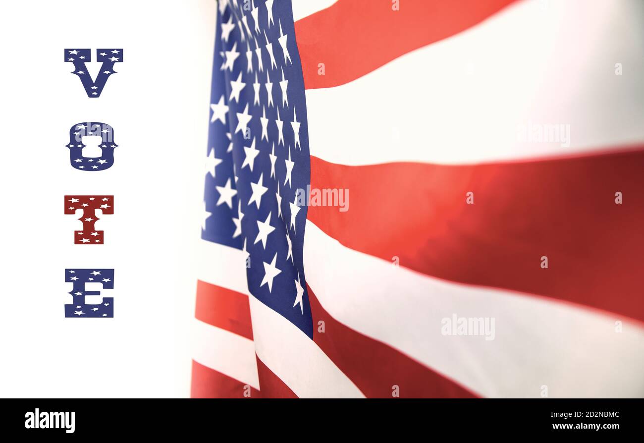 USA flag with vote text. United States elections 2020 concept Stock ...