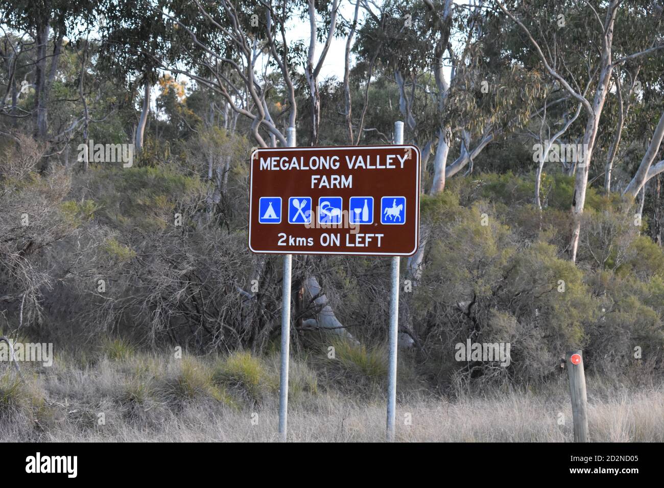 a road sign for megalong valley tea house Stock Photo - Alamy