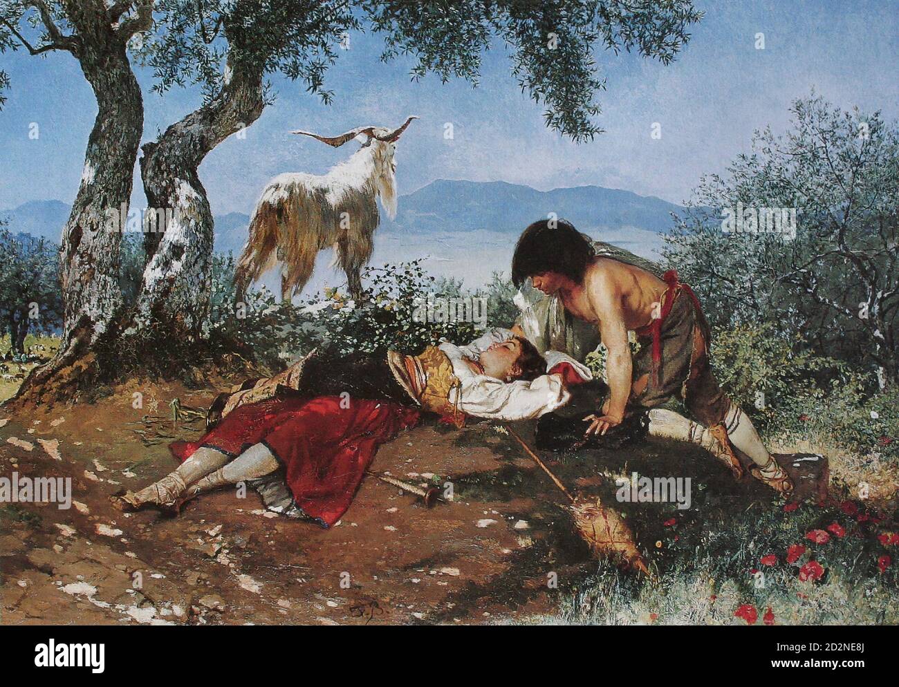 Buchser Frank - Der Kuss - Swiss School - 19th Century Stock Photo - Alamy