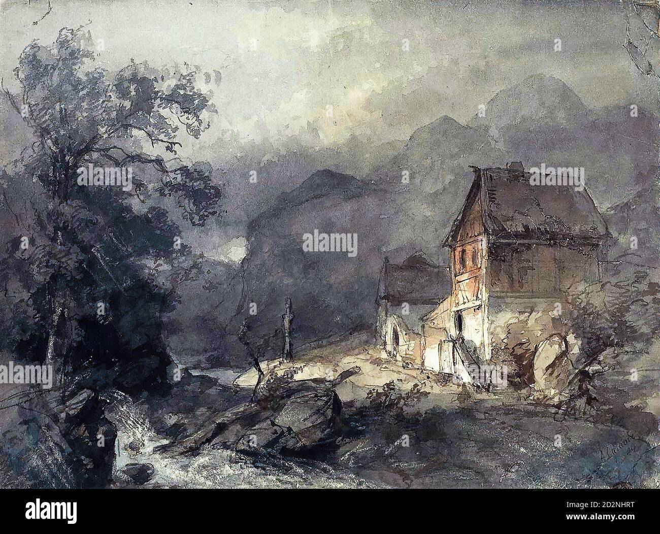 Calame Alexandre - Swiss Landscape 2 - Swiss School - 19th Century ...