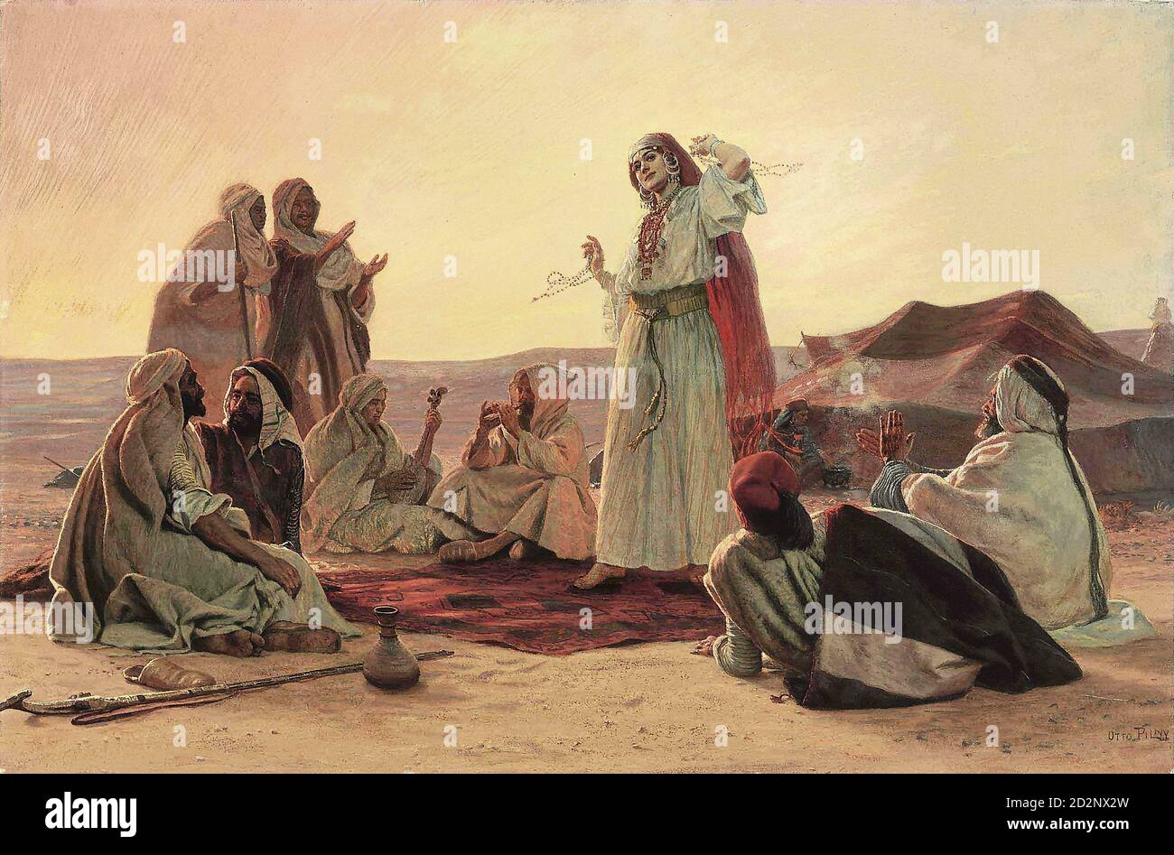 Pilny Otto - the Arab Dancer - Swiss School - 19th Century Stock Photo ...