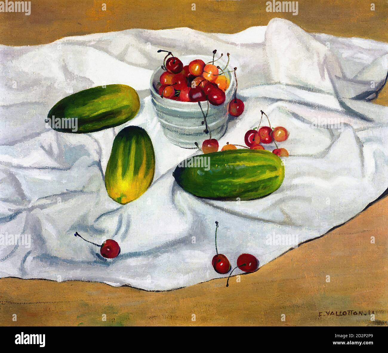 Vallotton Felix - Cucumbers - Swiss School - 19th Century Stock Photo ...