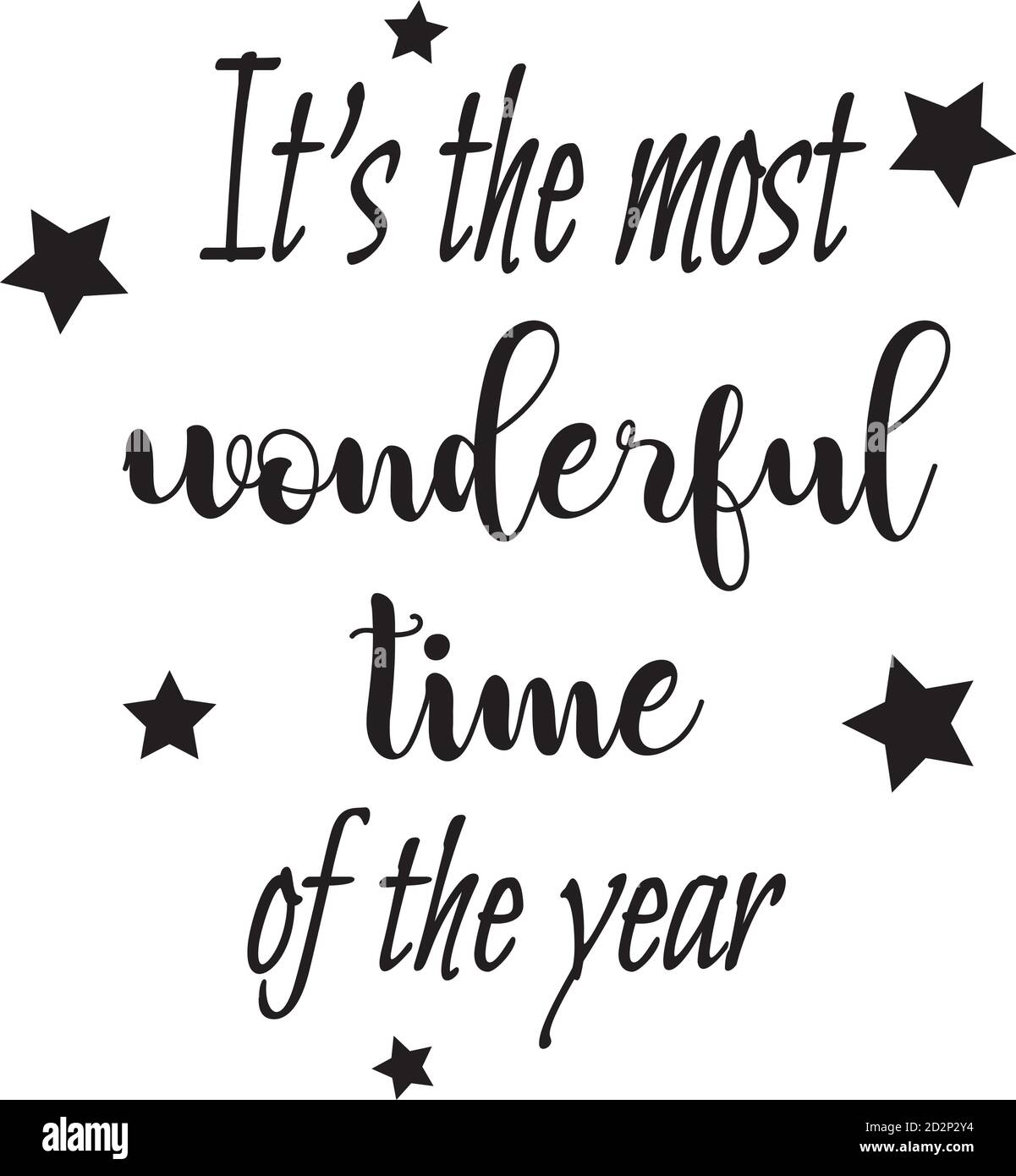 vector illustration of it's the most wonderful time of the year, Christmas background Stock ...