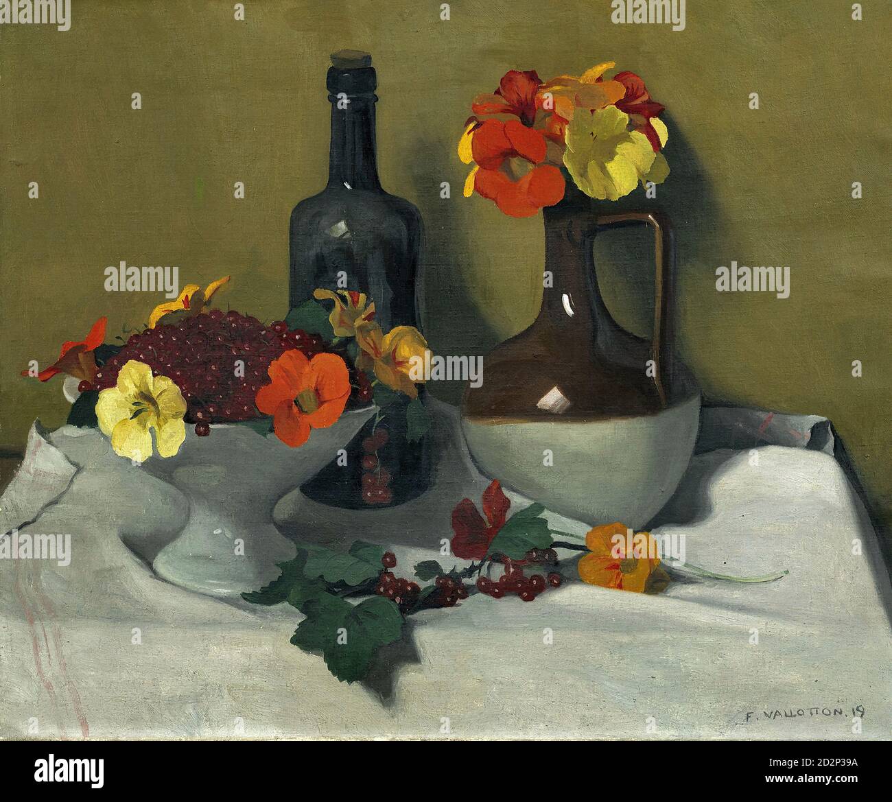 Vallotton Felix - Groseilles Et Capucines - Swiss School - 19th Century ...