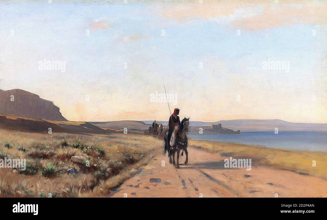 Veillon Auguste Louis - an Arab on Horseback - Swiss School - 19th ...