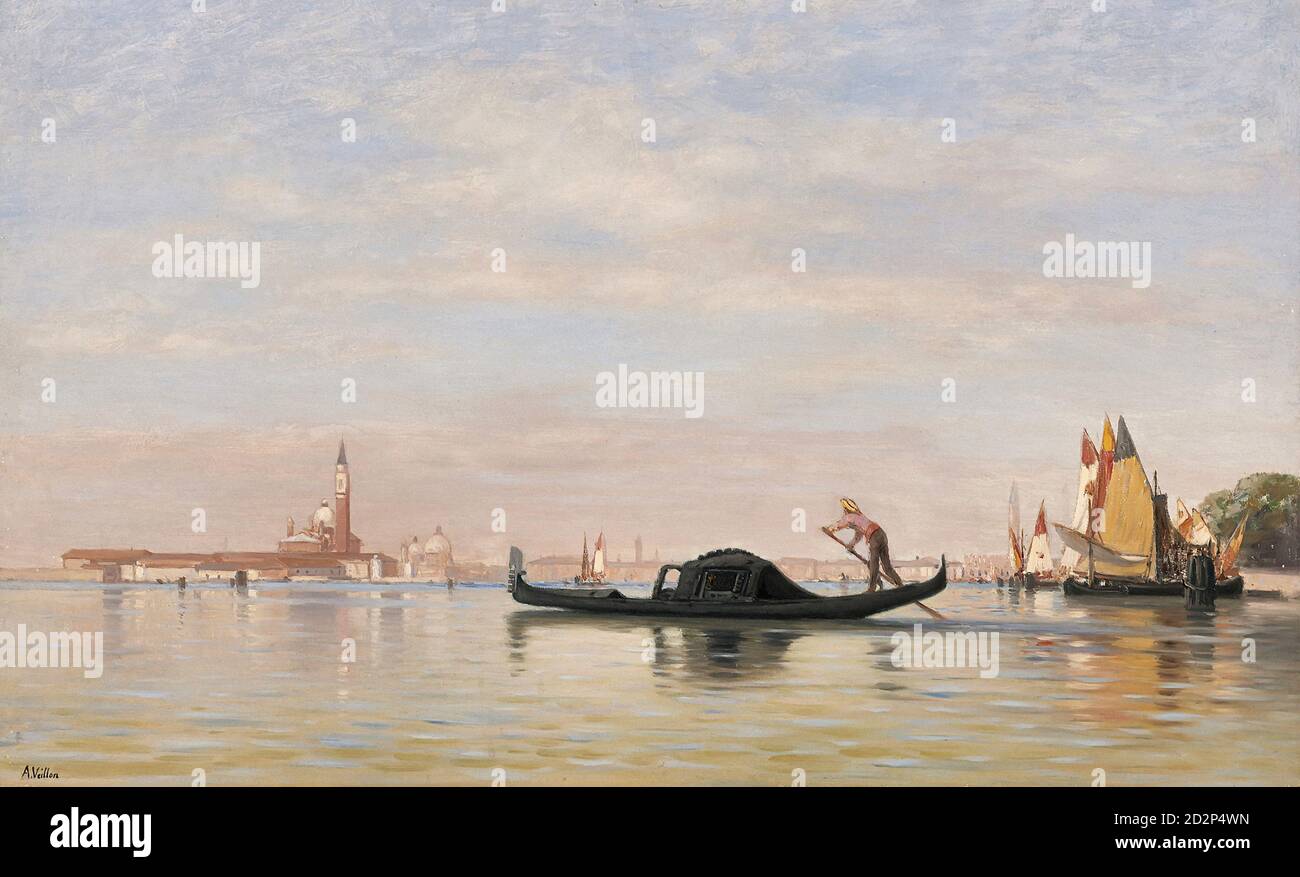 Veillon Auguste Louis - View of Venice - Swiss School - 19th Century ...