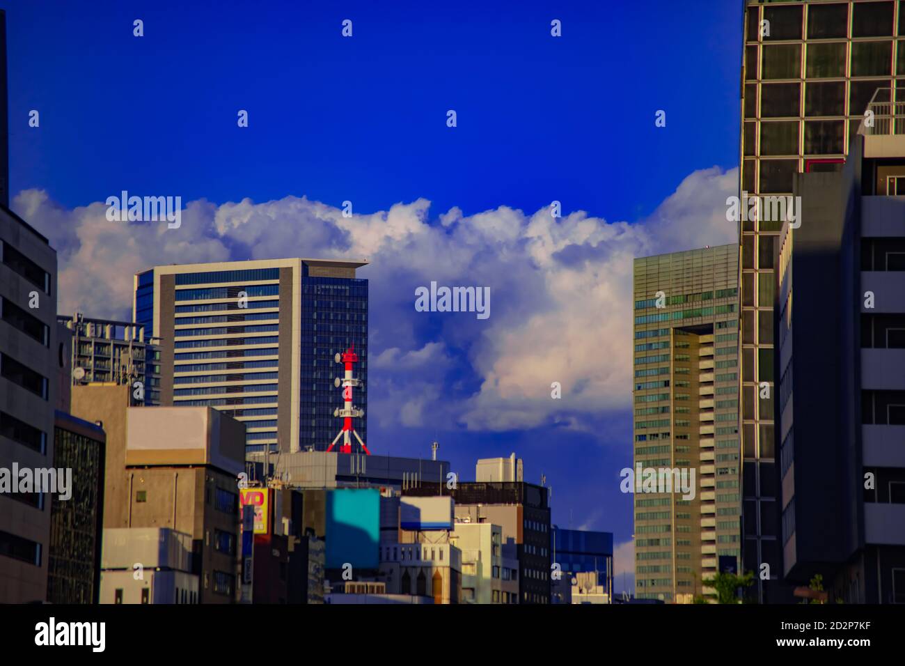 A cityscape near the building in Tokyo long shot Stock Photo - Alamy