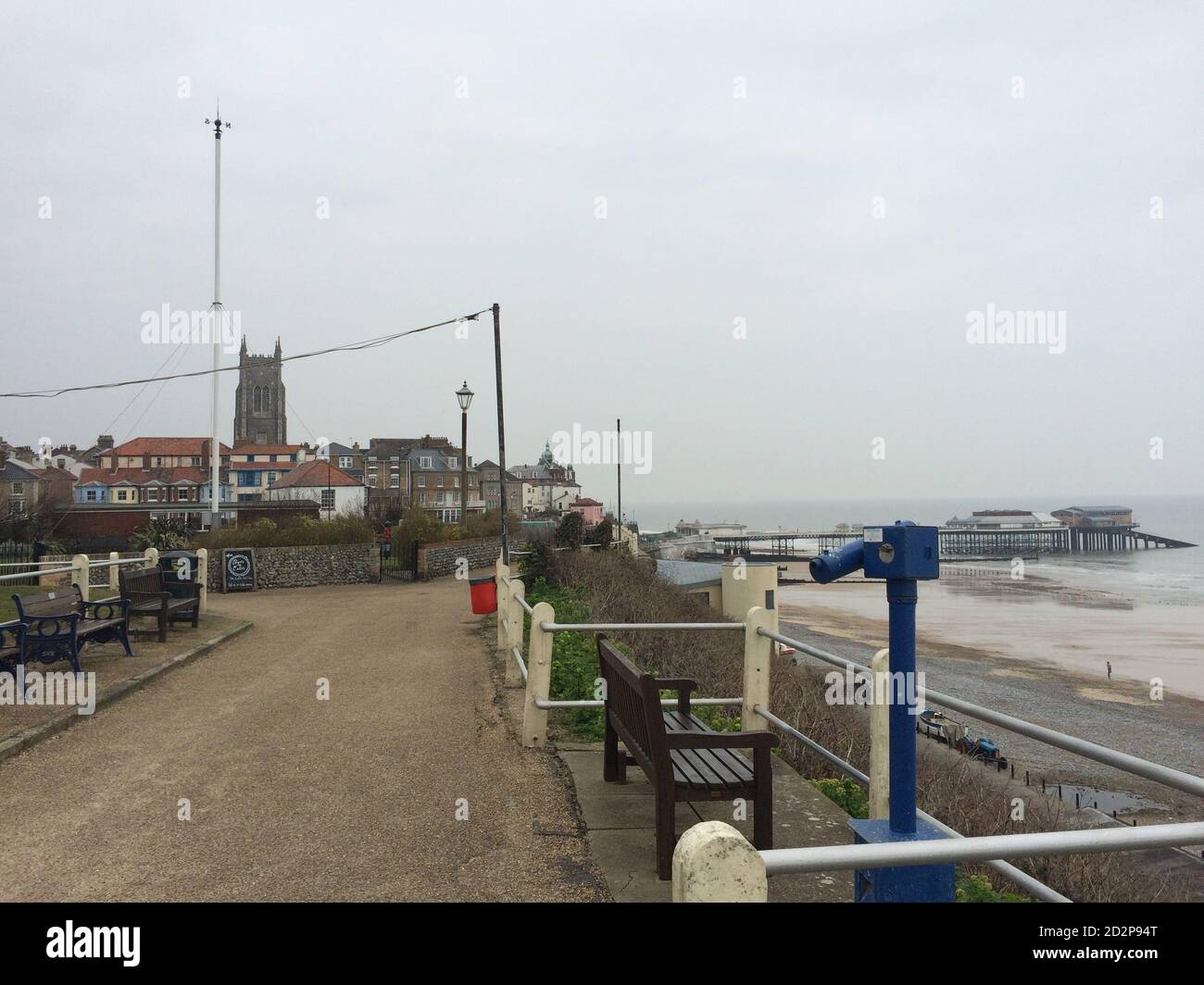 Village of Cromer, Norfolk cost, England, North sea, village from the ...