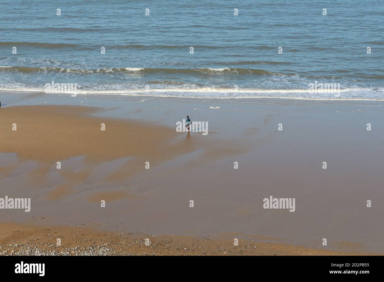 Cromer sandy beach in a sunny day with calm sea on a North-sea beach in ...