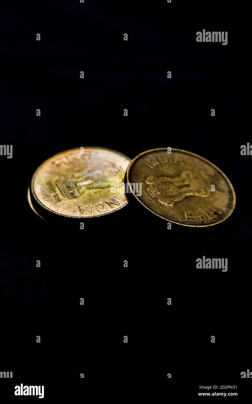 Indian rupee coins hi-res stock photography and images - Alamy