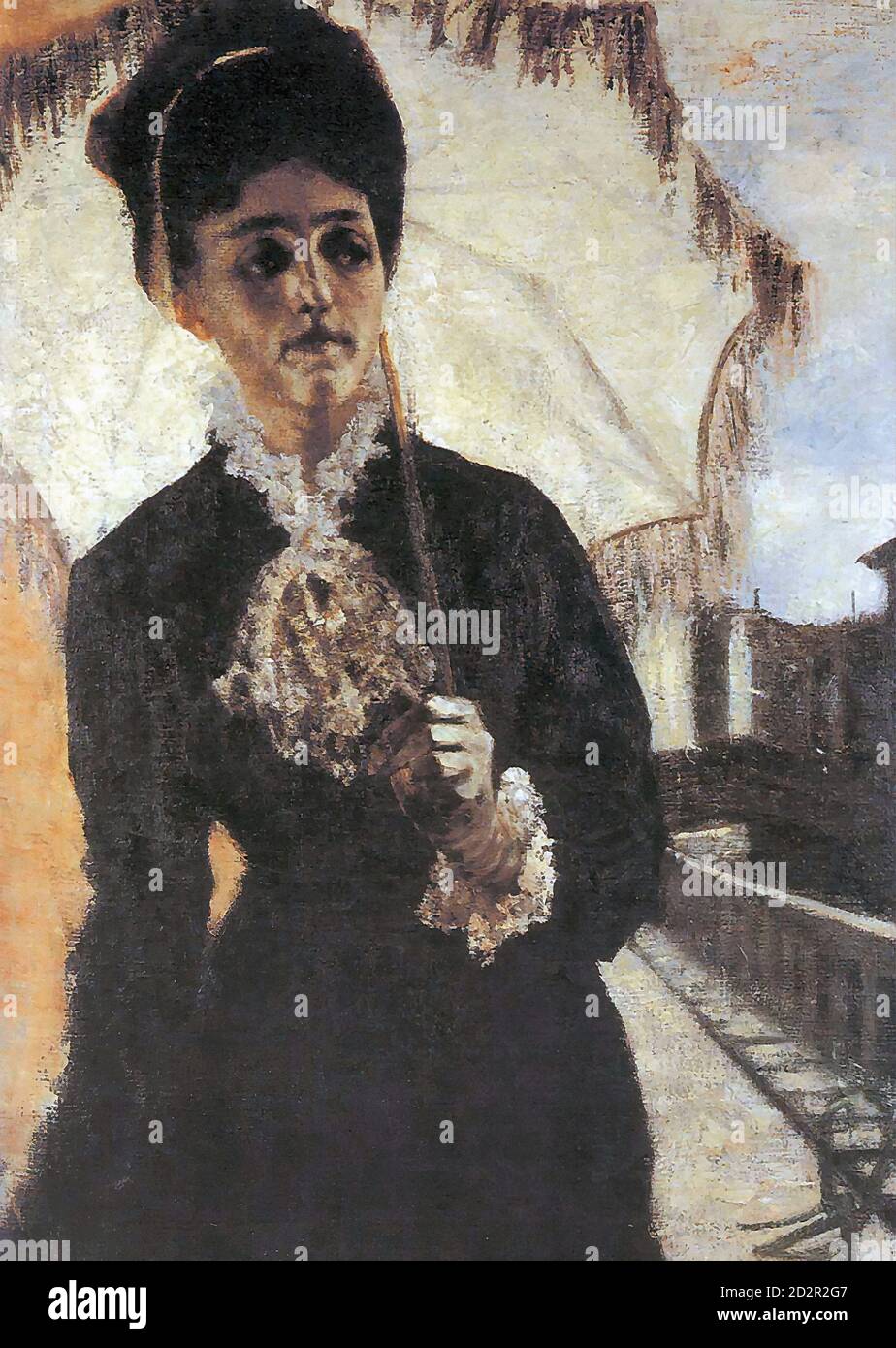Segantini Giovanni - Portrait of Signora Torelli - Swiss School - 19th ...