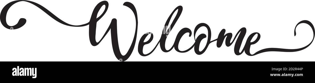 vector illustration of a welcome sign isolated on white background ...