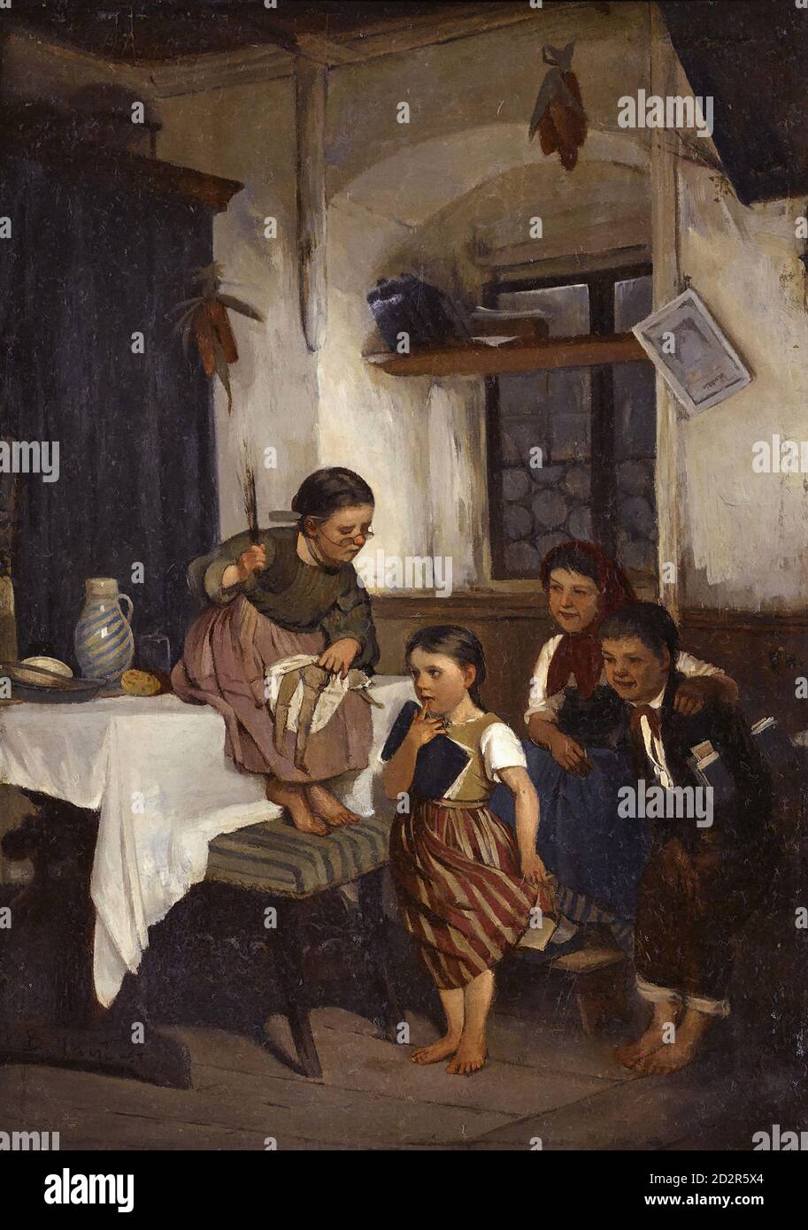 Vautier Marc Louis Benjamin - the Elders - Swiss School - 19th Century ...