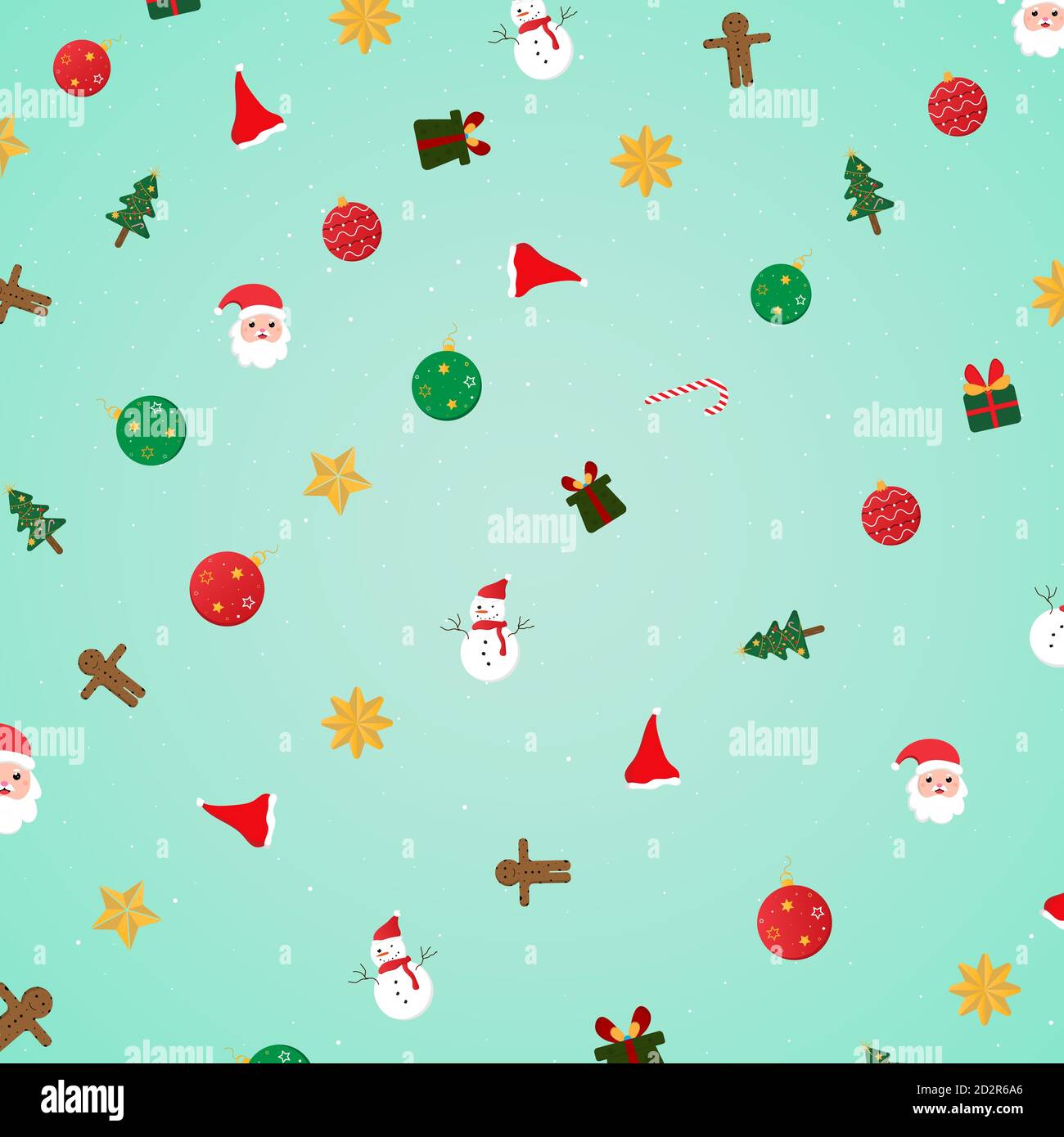 Christmas cartoon pattern banner esign cyan color background. vector ...
