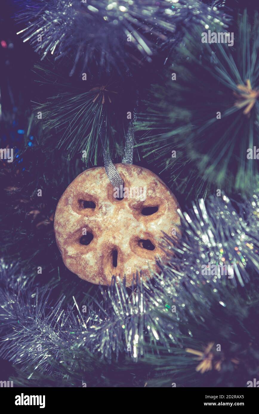 Silver decorated christmas fir tree hi-res stock photography and images ...