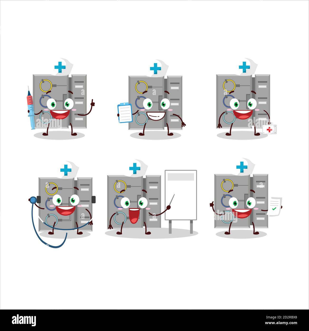 Doctor profession emoticon with among us task machine cartoon character ...