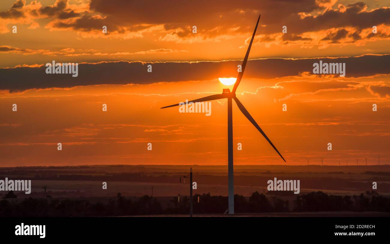 Wind turbines that generate electricity. Environmentally friendly ...