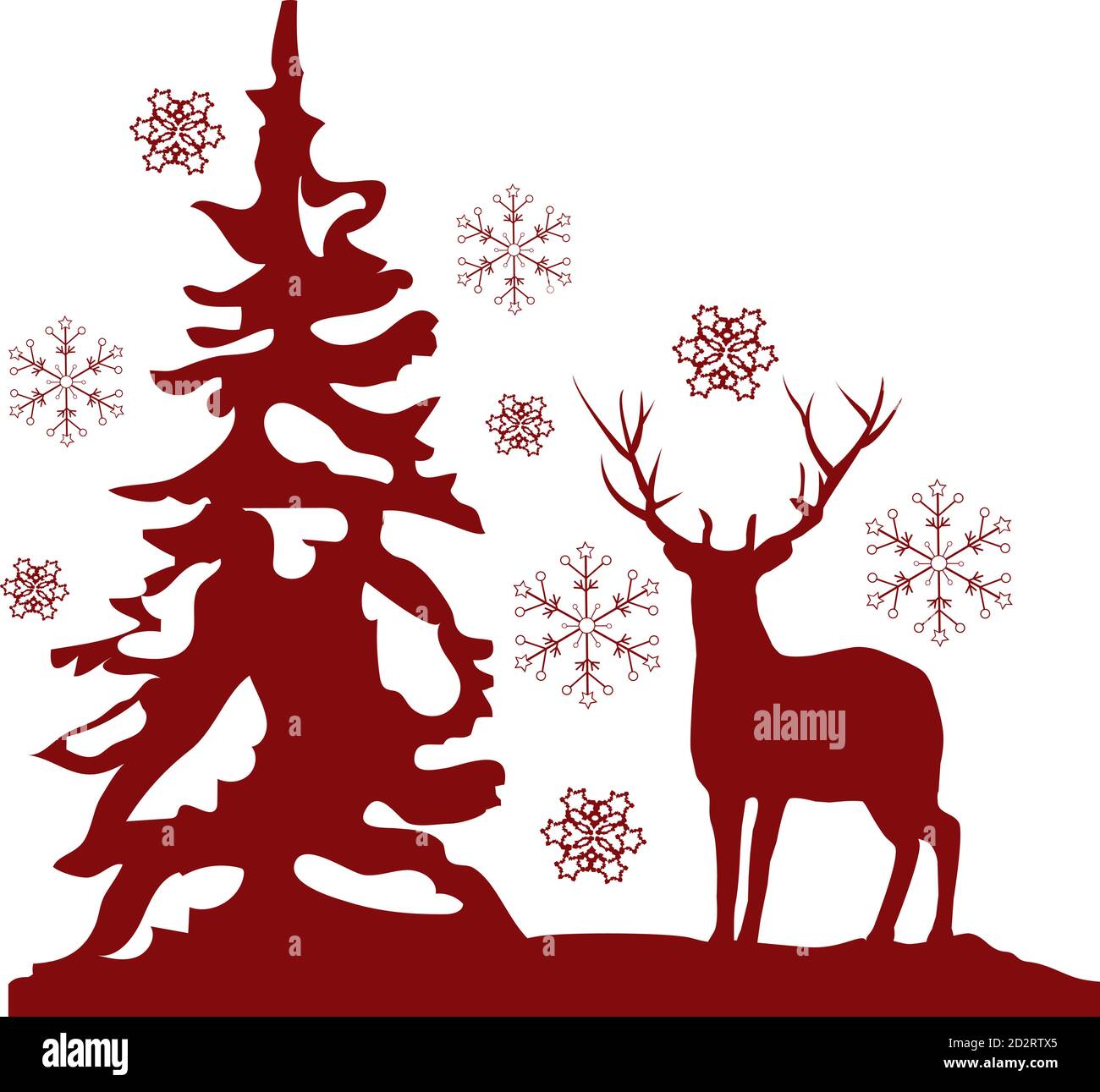 White tail deer christmas tree Stock Vector Images - Alamy