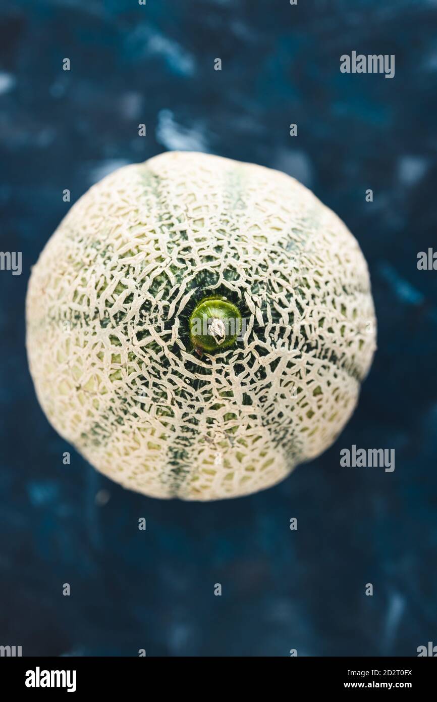 simple food ingredients concept, close-up of whole rockmelon Stock ...