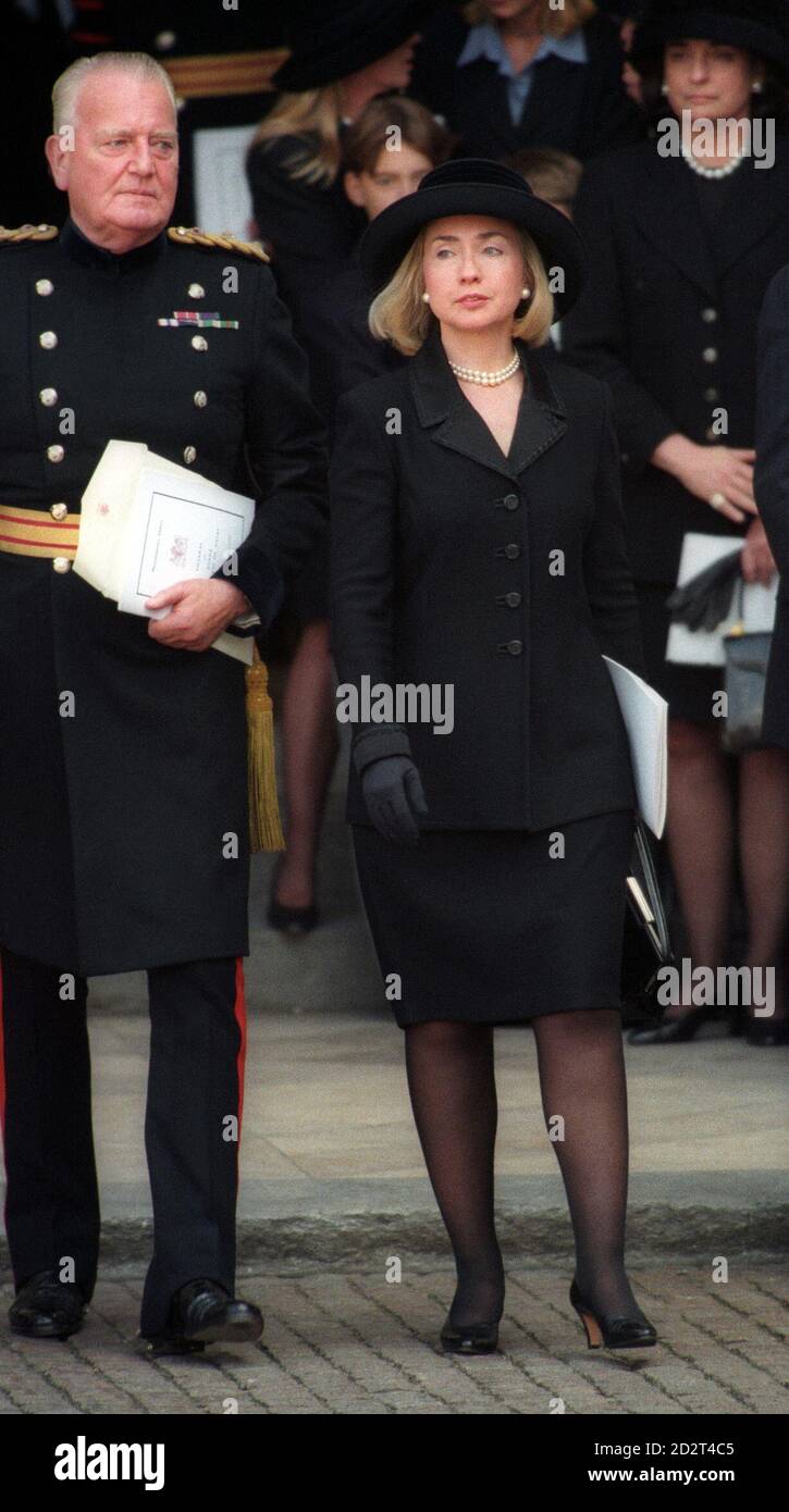 Mourners At Funeral Procession Of Princess Diana High Resolution Stock ...
