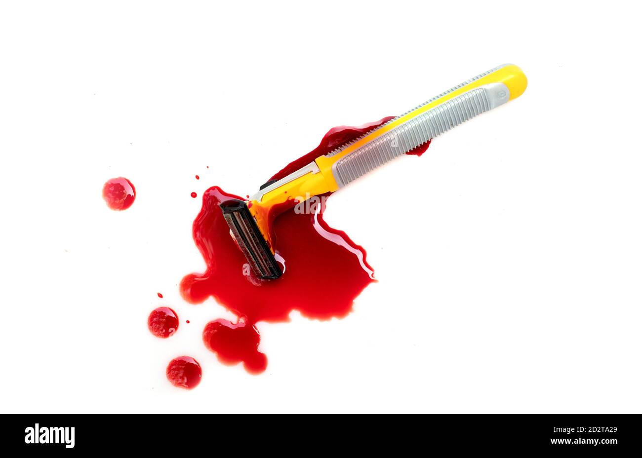 yellow razor isolated on white background Stock Photo - Alamy