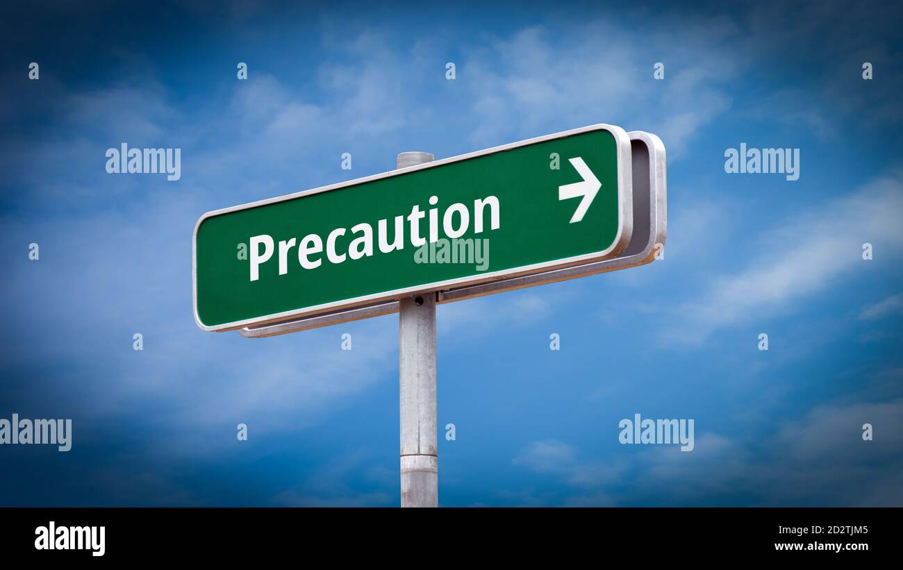 Street Sign the Direction Way to Precaution Stock Photo - Alamy