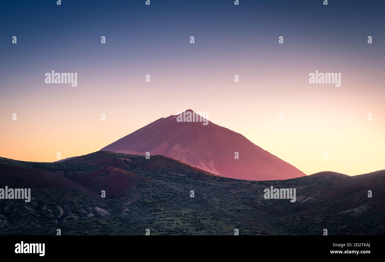 Breathtaking View Of Teide Mountain Illuminating Lush Highland Terrain