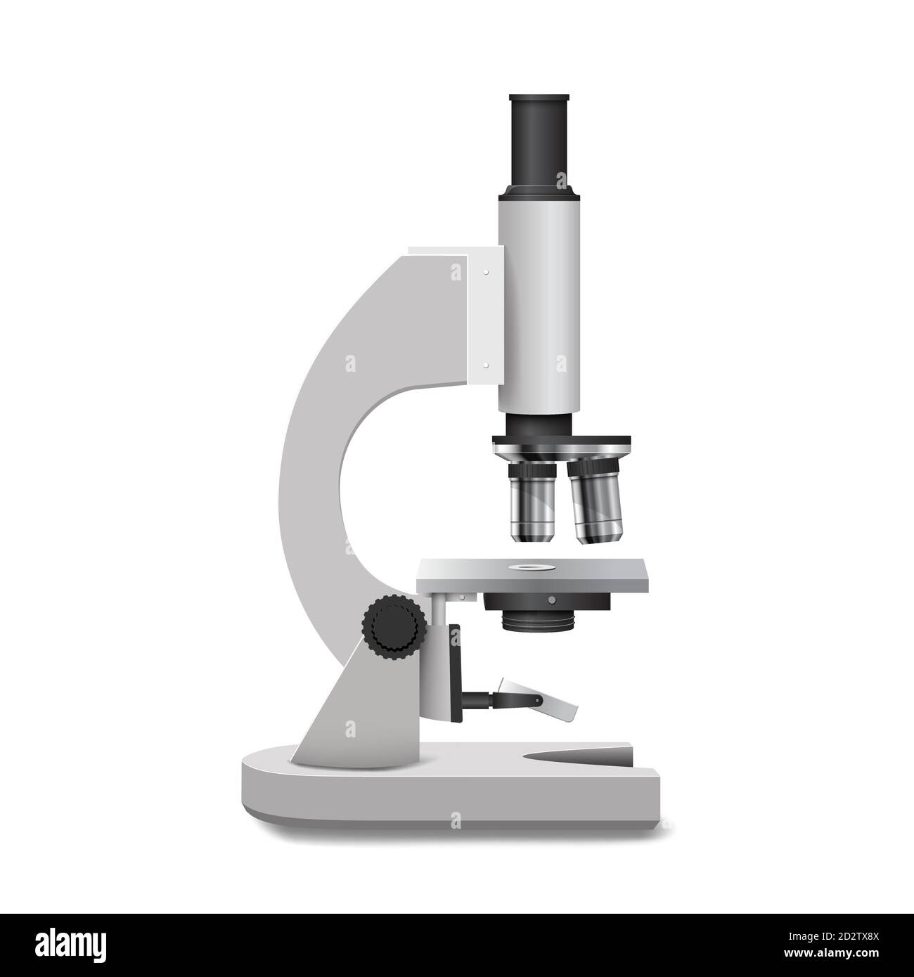 medical high resolution optical white microscope Stock Vector Image ...