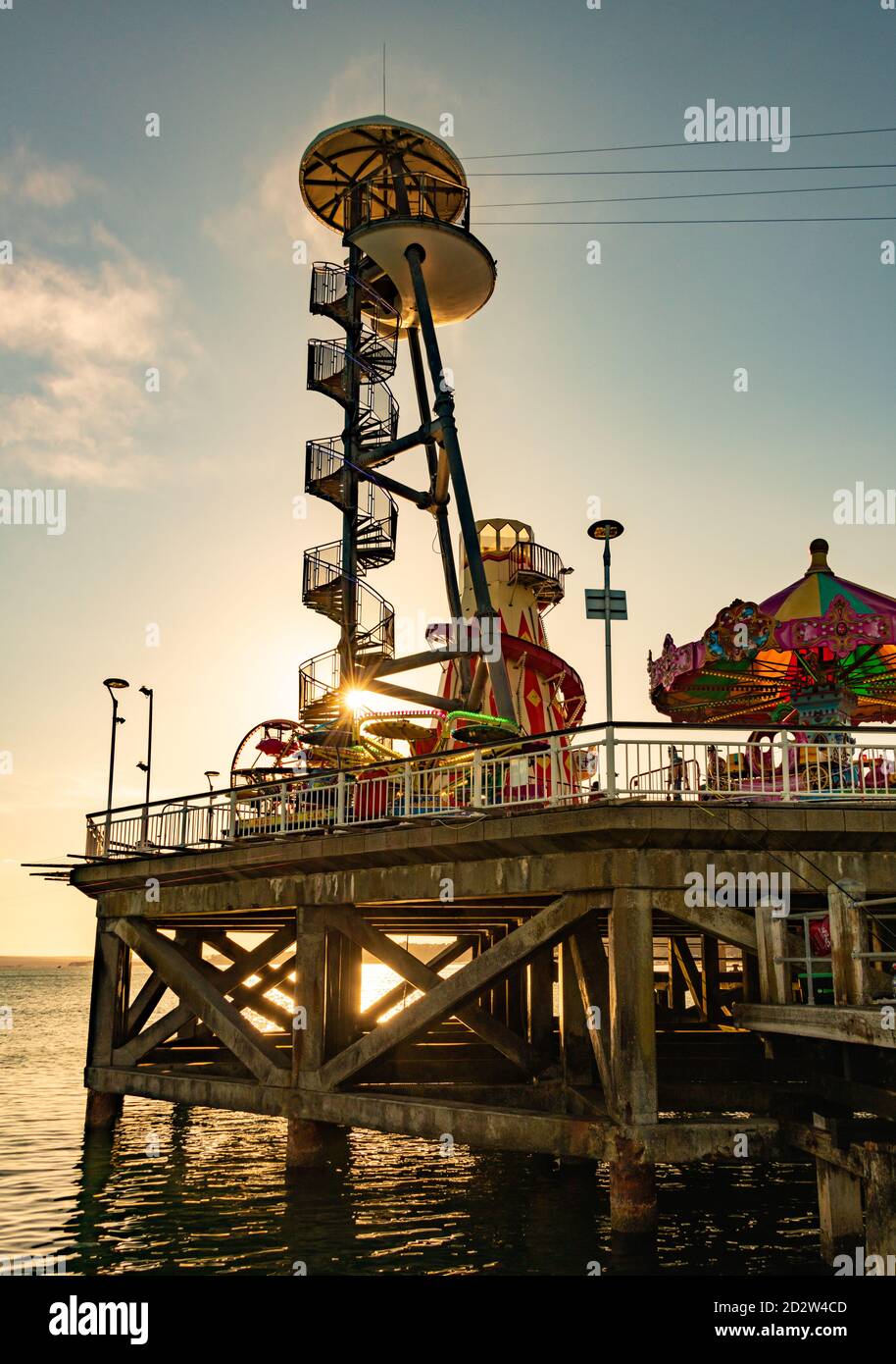 Bournemouth Pier seen from the sea with rides and attractions Stock ...