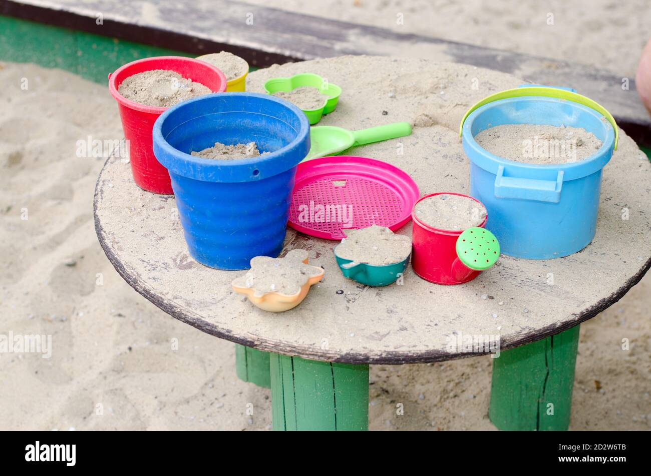 group of colorful shapes on playground Stock Photo - Alamy