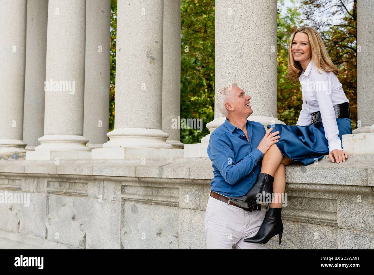 Couple touching legs hi-res stock photography and images - Alamy