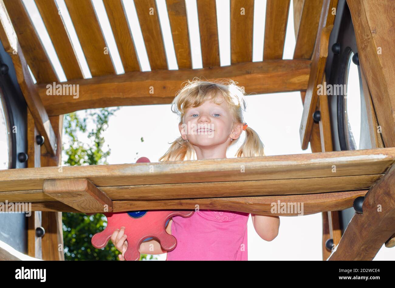 happy childhood on the playground Stock Photo - Alamy
