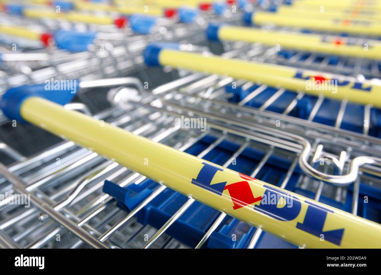 Lidl Supermarket Shopping Trolleys High Resolution Stock Photography ...