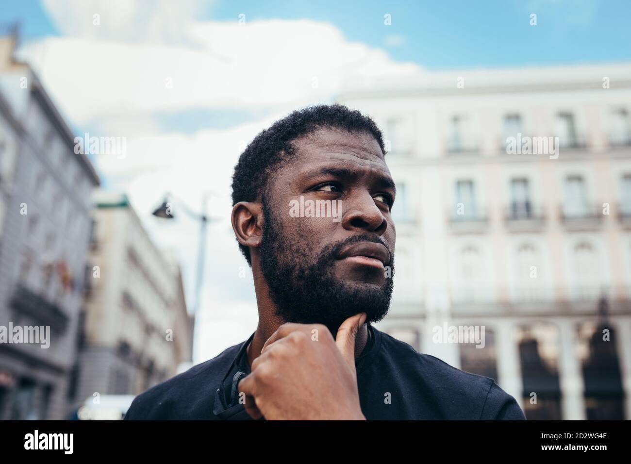 man crying and protesting at a rally for racial equality against racism ...