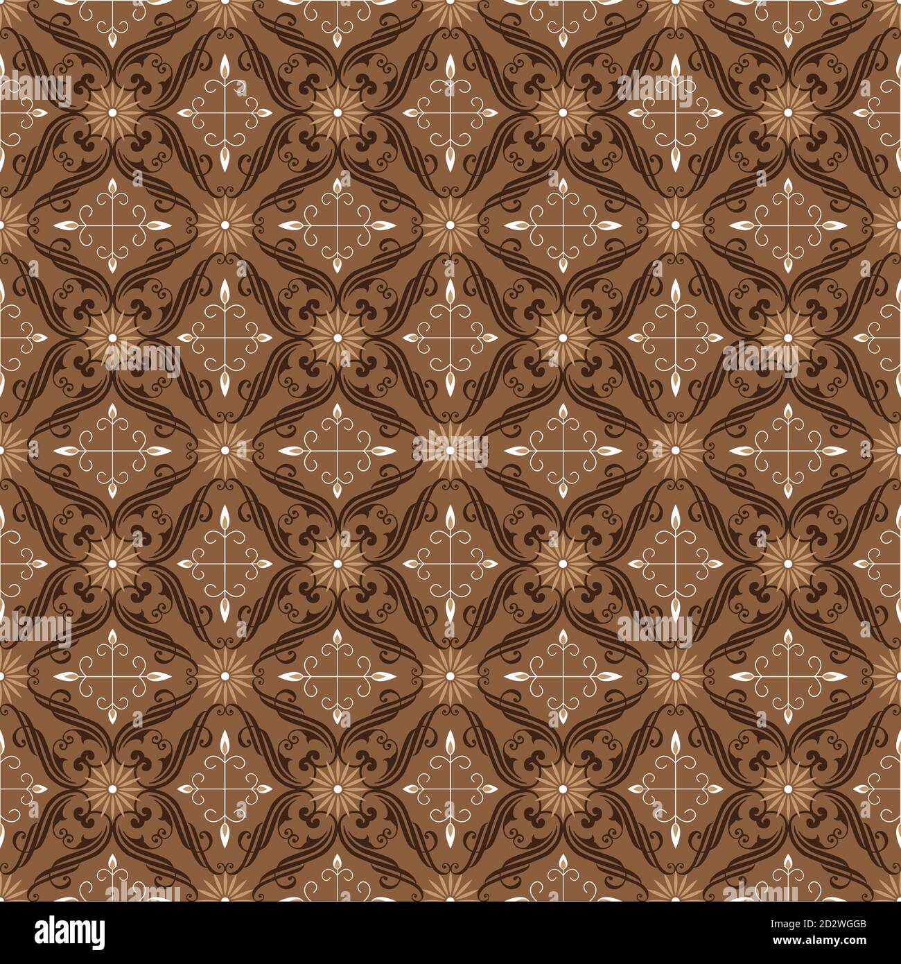 Unique motifs design on Jepara batik with soft brown color concept ...