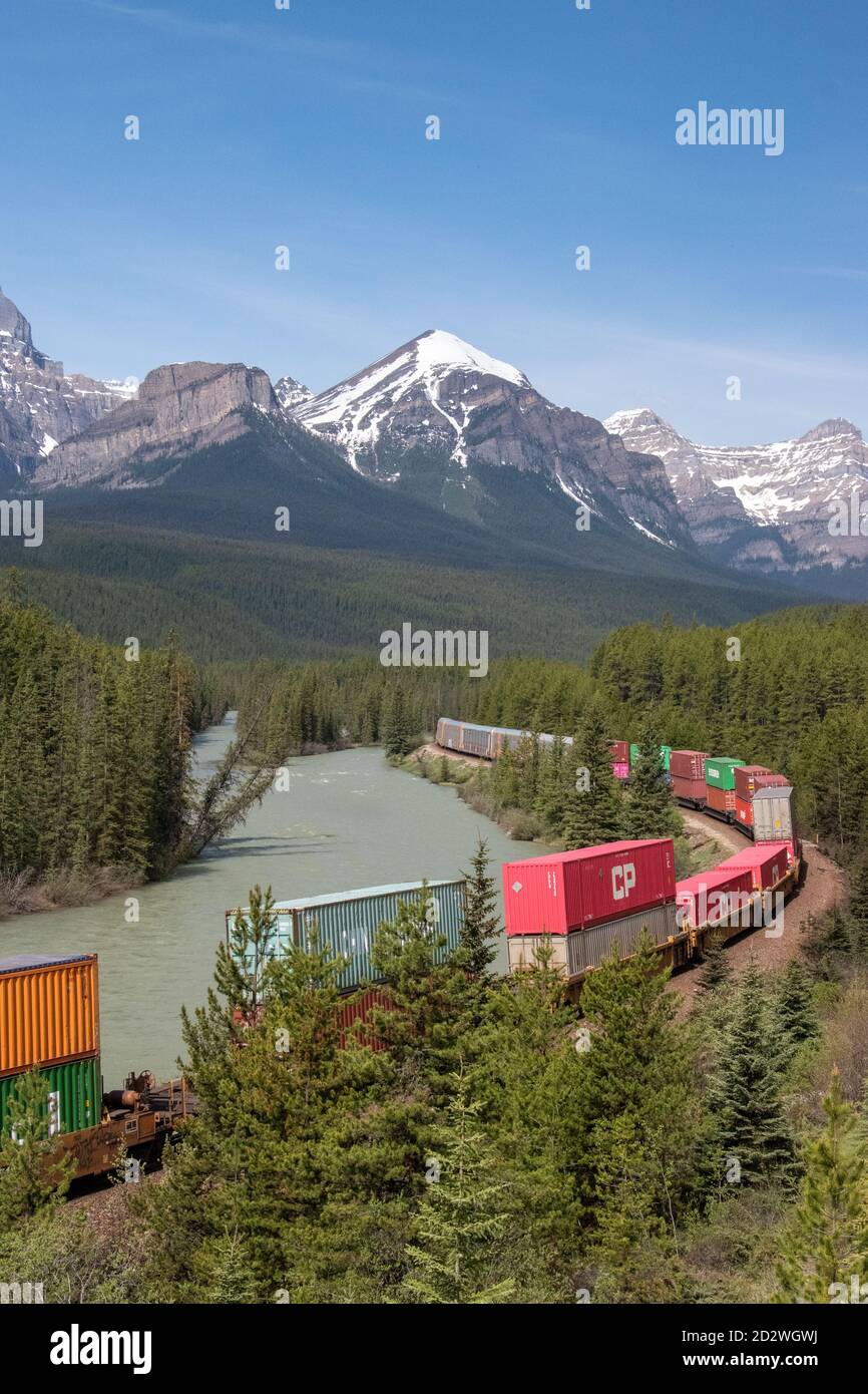 June 2, 2019. Banff National Park, Alberta, Canada. Canadian Pacific ...
