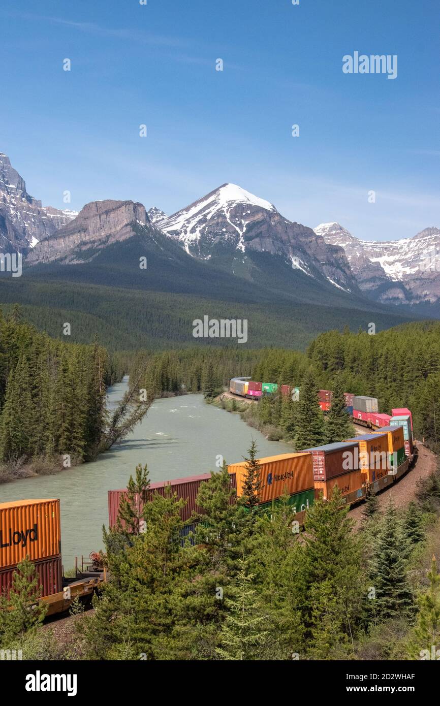June 2, 2019. Banff National Park, Alberta, Canada. Canadian Pacific ...