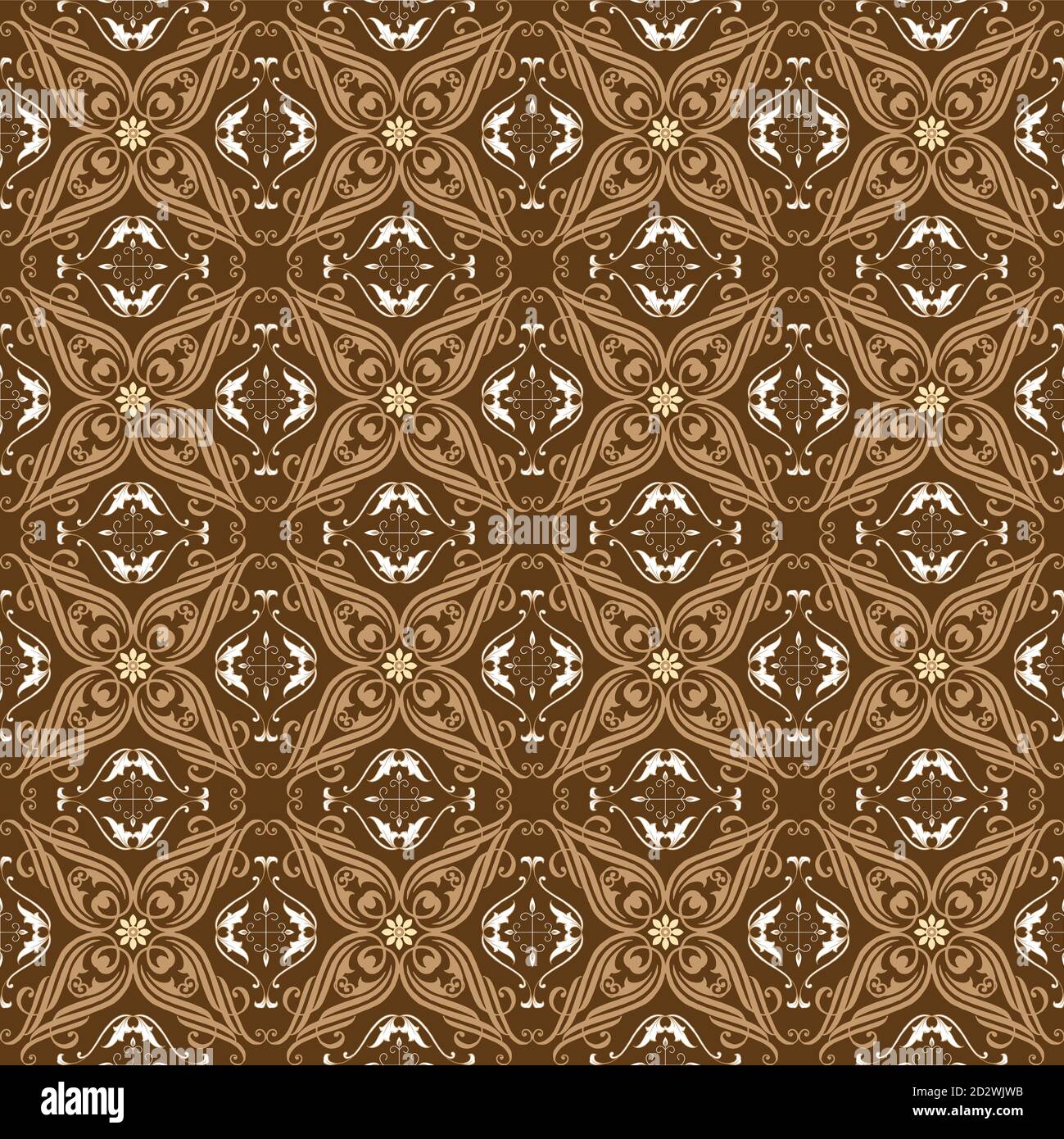 Beautiful motifs design on Kawung batikwith modern brown color concept ...