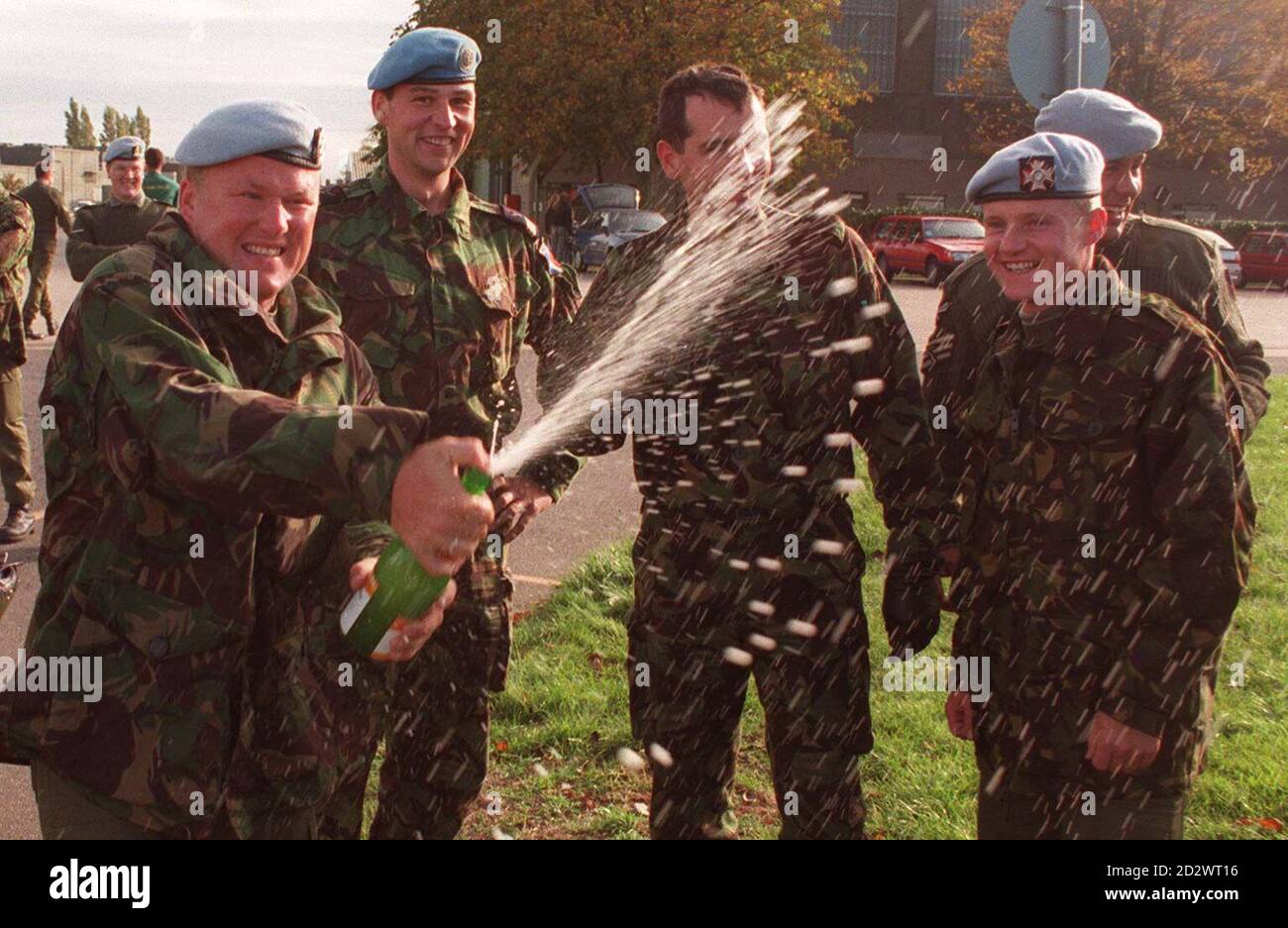 Members of 3 Regiment Army Air Corps celebrate their return to ...