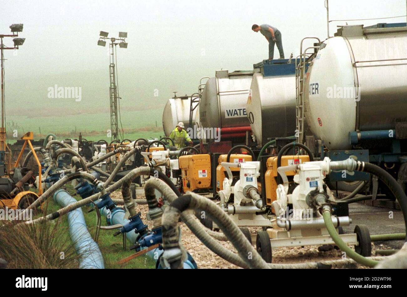A massive water tankering operation continues at Scammonden Reservoir ...