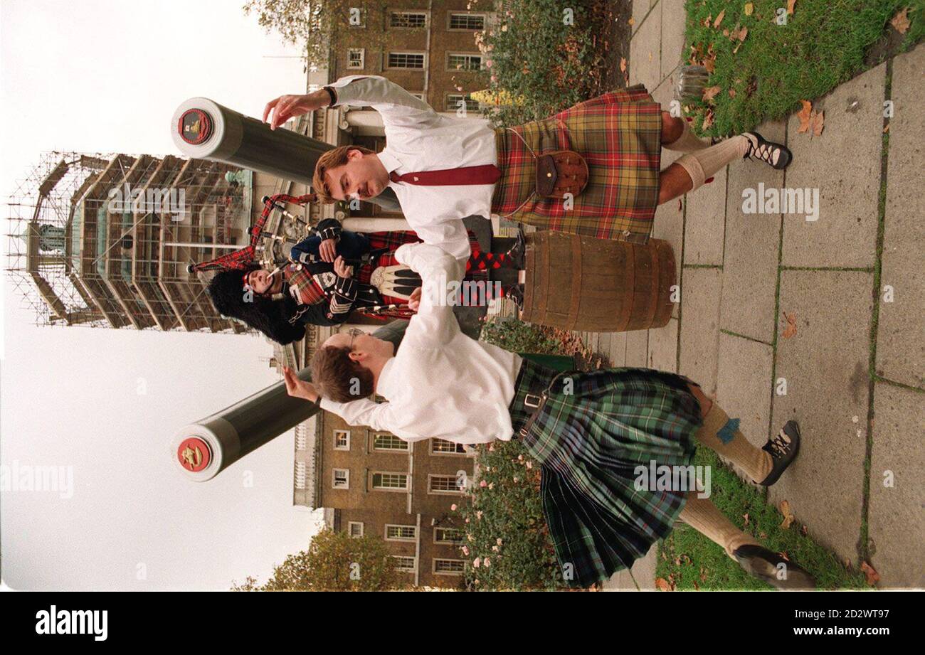 Pipe Major Brian Donaldson of the 1st Battalion, Scots Guards, plays as ...