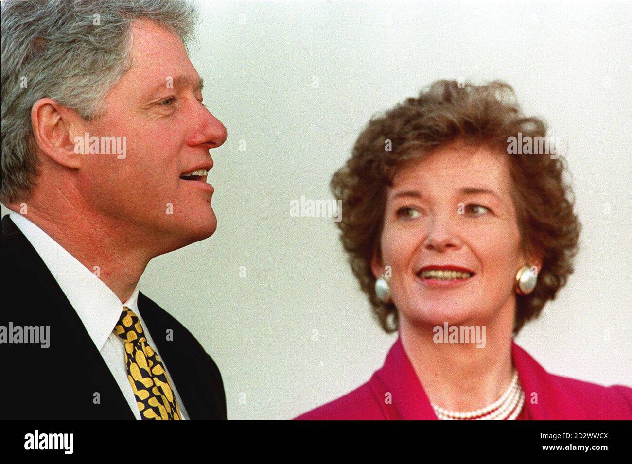 US President Bill Clinton and Irish President Mary Robinson in the ...