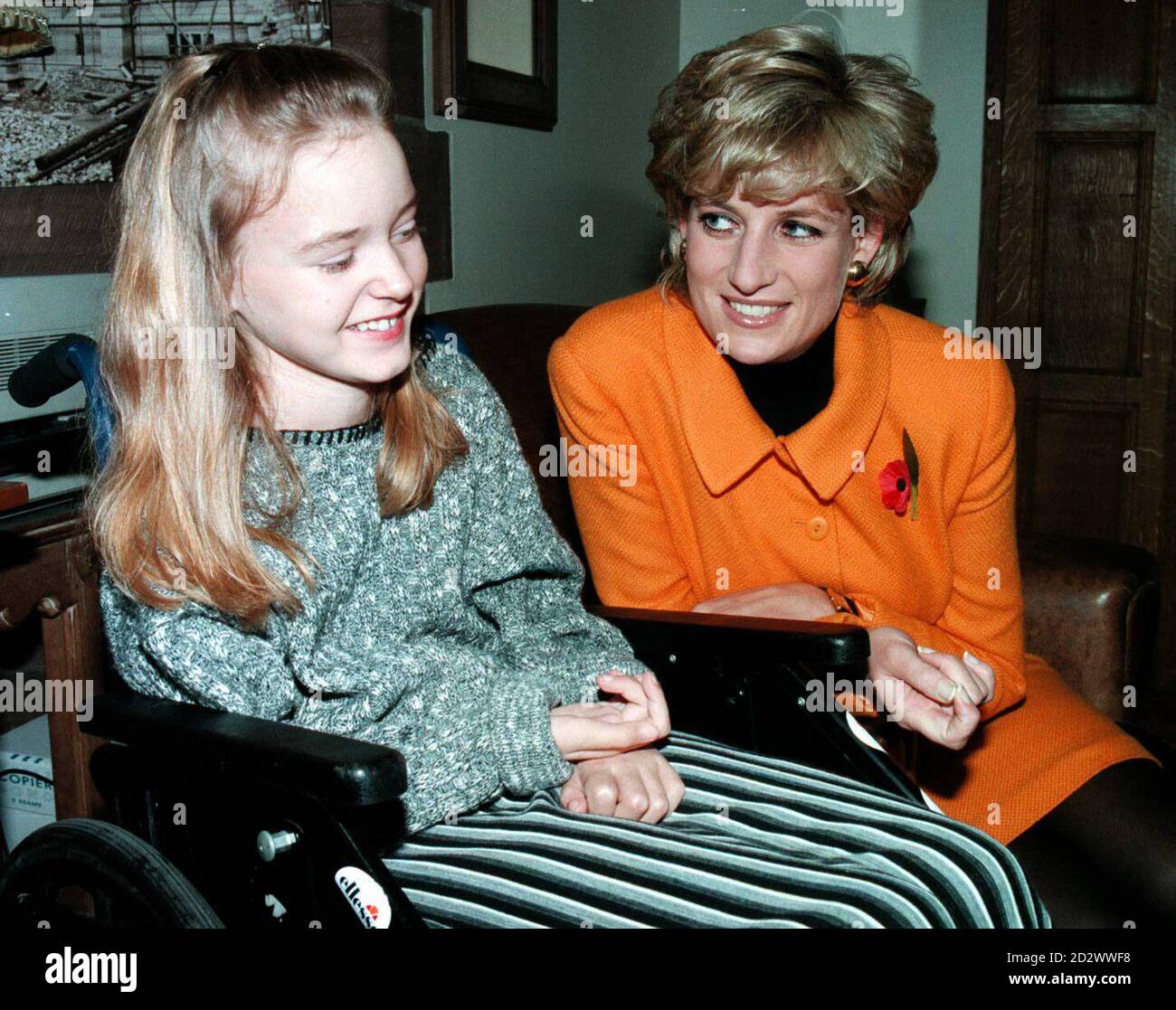 Princess of Wales meets Gemma Quinn, a crippled Merseyside schoolgirl ...
