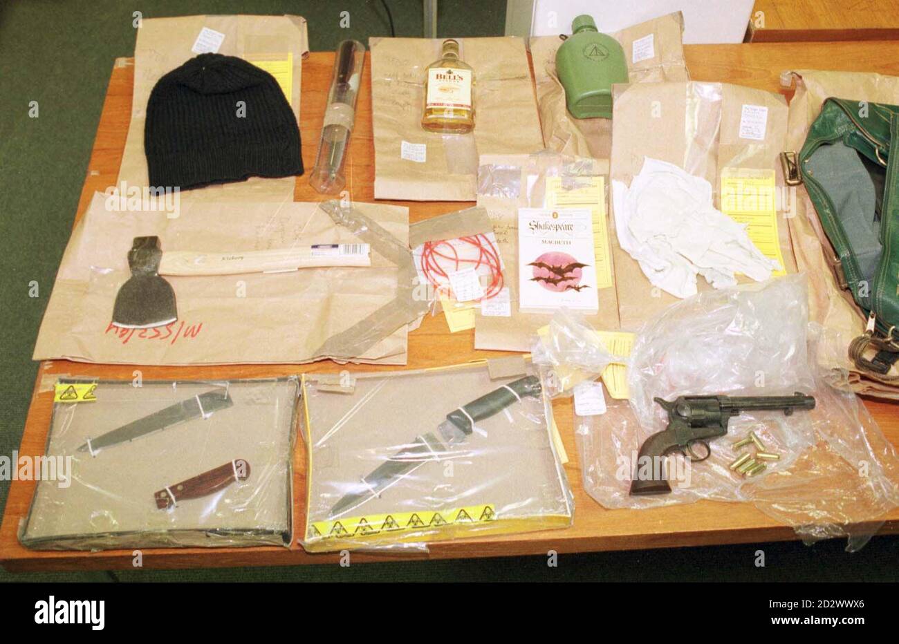 The contents of the bag that killer Stephen Wilkinson took into the ...