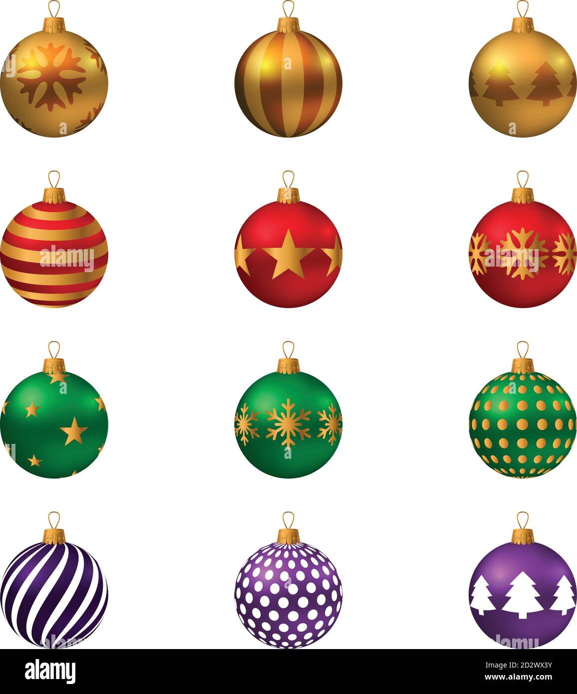 Set realistic golden green Cut Out Stock Images & Pictures - Alamy