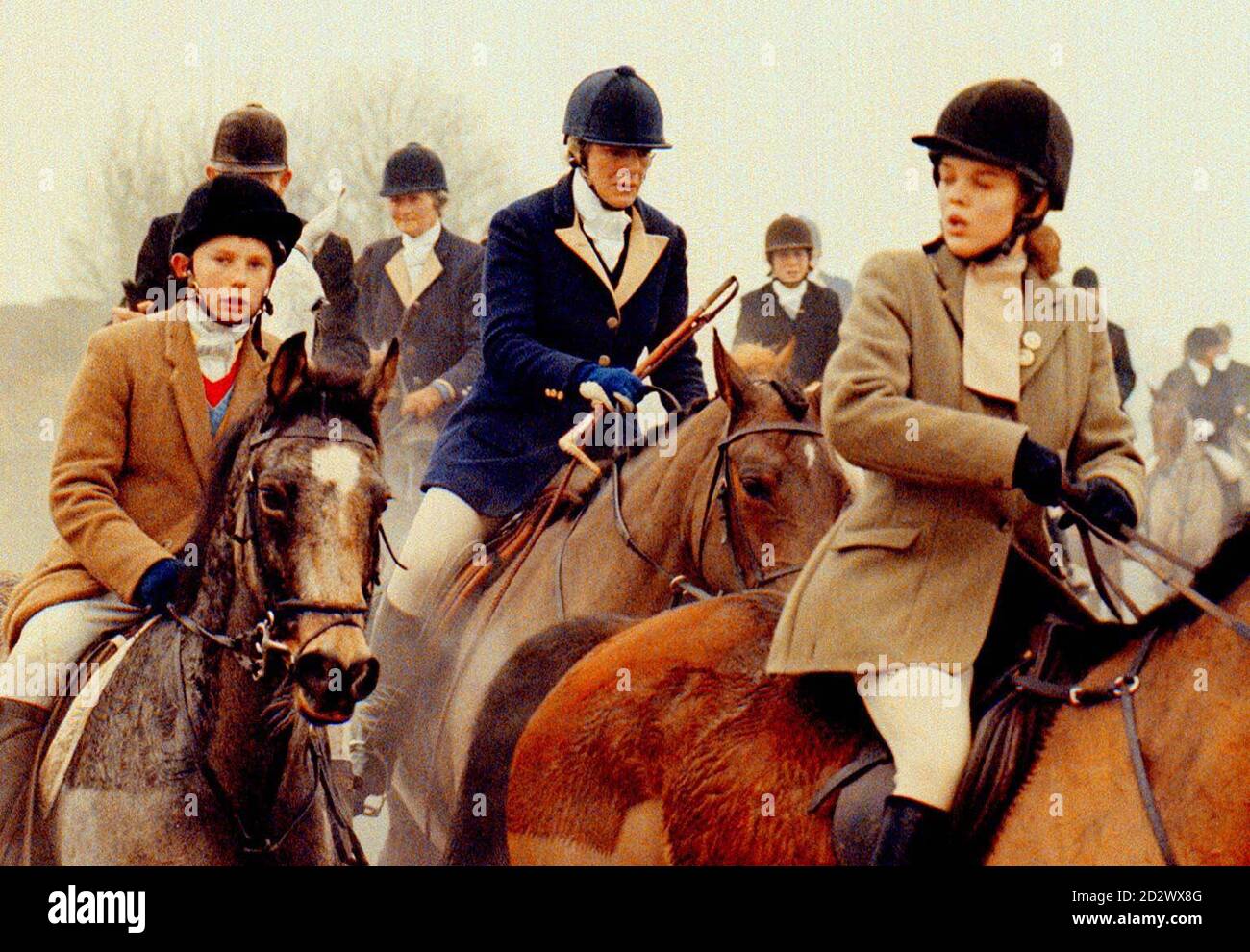Camilla Parker Bowles (centre) hunting with the Duke of Beaufort Hounds ...