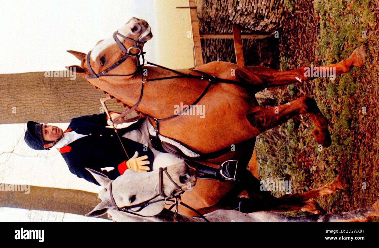 Prince Charles hunting with the Duke of Beaufort Hounds close to his ...