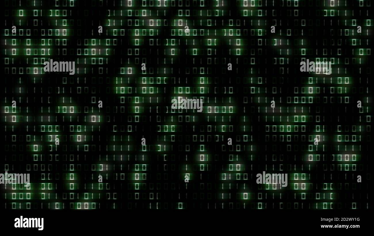 Abstract futuristic background of binary code in green color with ...