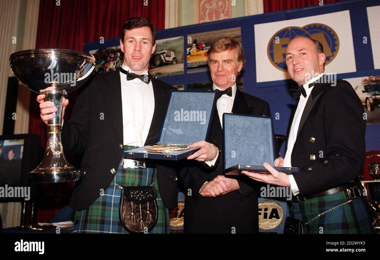 Colin McRae, 27, from Lanark (left) with his FIA World Rally Champion ...