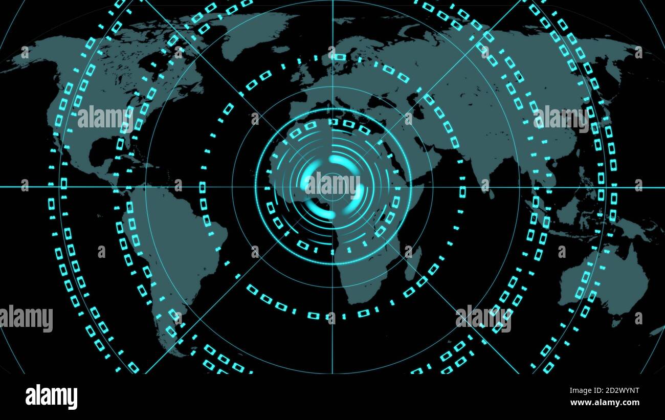 Abstract futuristic background of matrix style binary code built into HUD elements - digital ...